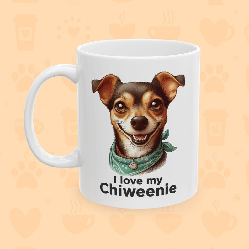 I Love My Chiweenie Mug, Cute Ceramic Pet Coffee Cup, Dog Lover Gift - Etsy