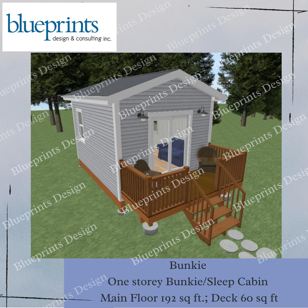 12'-0" X 16'-0" Bunkie Plans-conceptual - Etsy