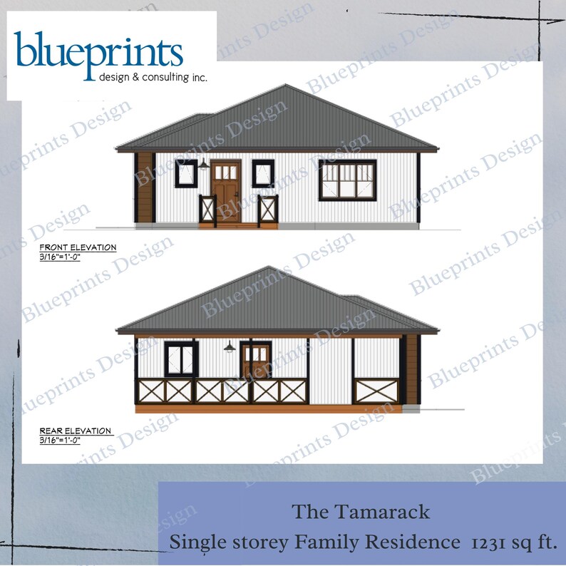 Tamarack 1230 Sq Ft Concept House Plan-one Storey, 2 Bedrooms, Small ...