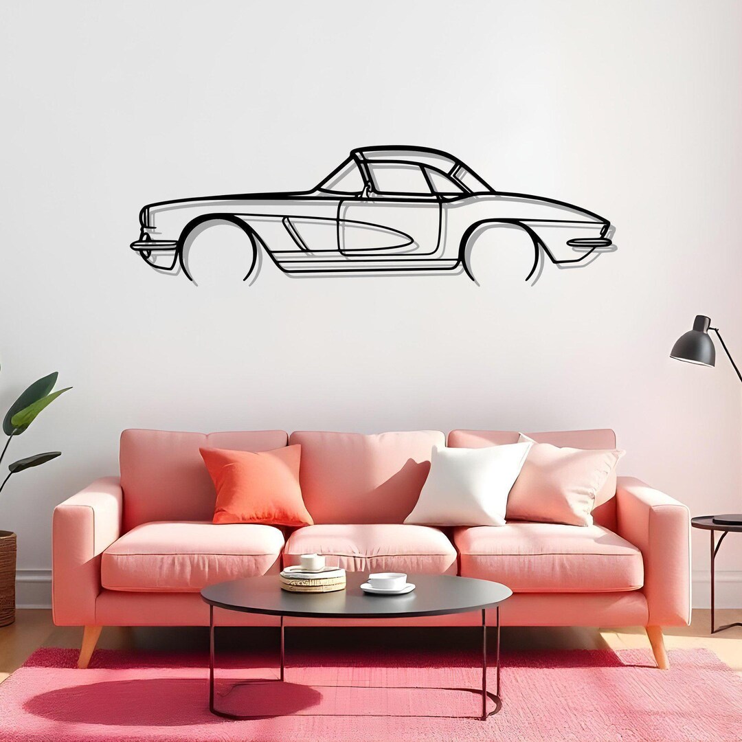 Corvette C1 327 1962 Detailed Garage Wall Art for Bold Auto Style ...