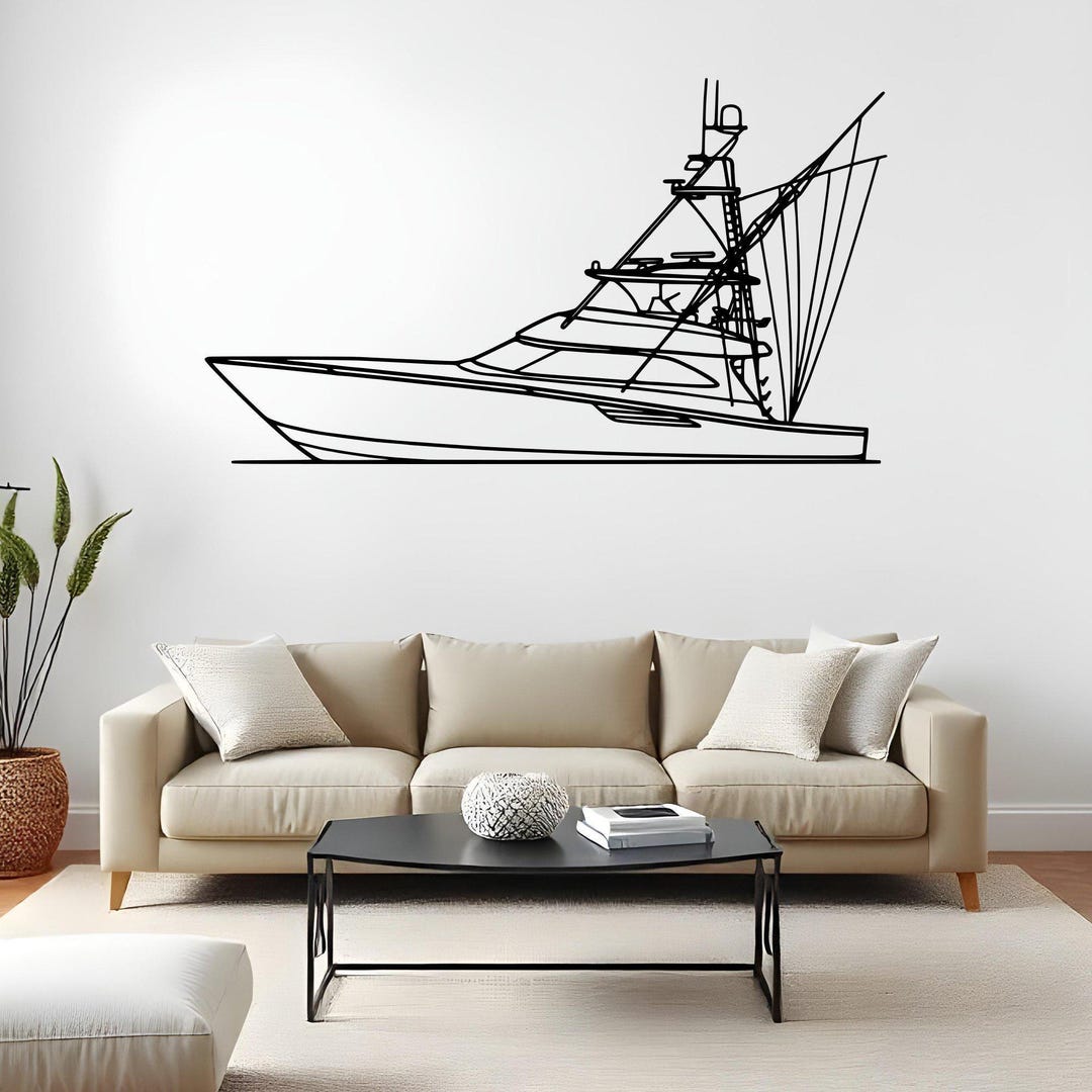 70 Convertible Nautical Metal Wall Decor With Sleek Boat Design, Gift ...