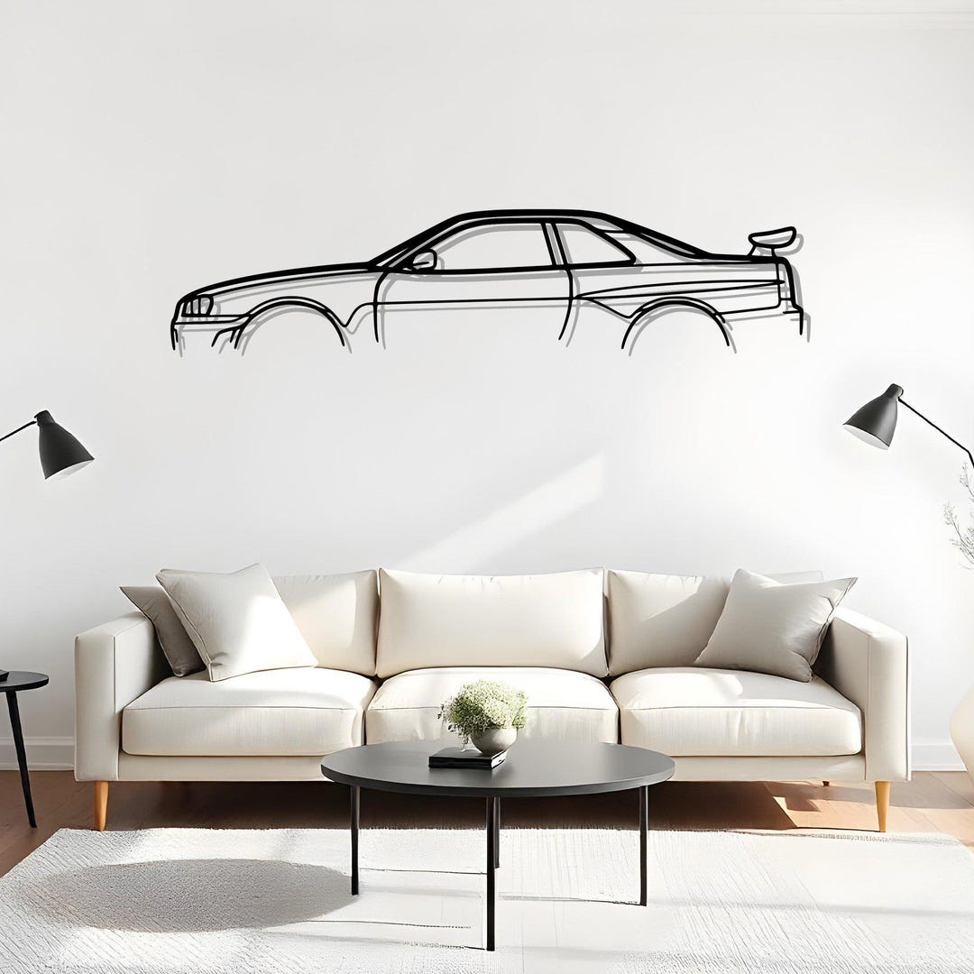 Skyline GTR R34 Sporty Garage Wall Art for Auto Fan, Metal Car ...