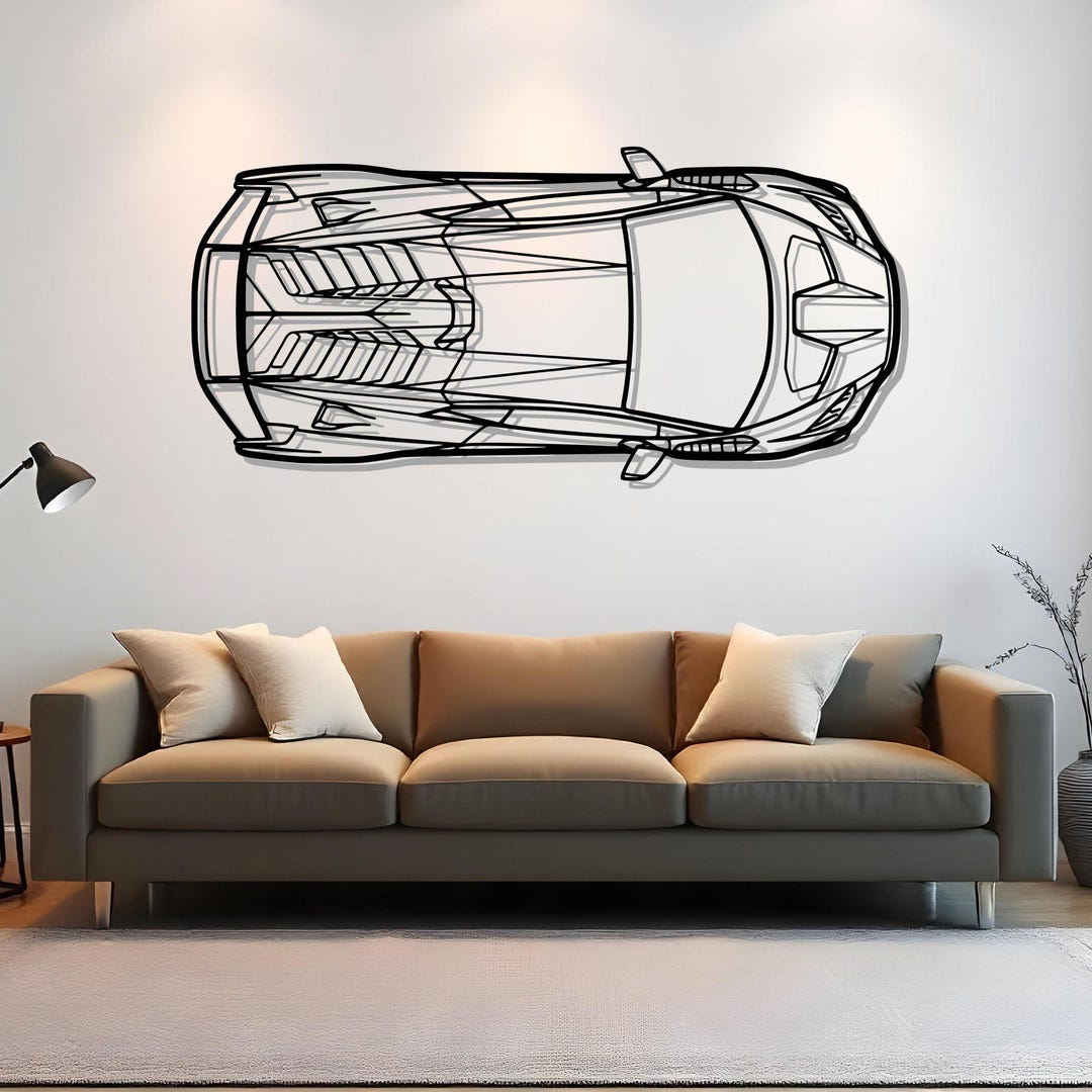 Car Silhouette Wall Art, Metal Car Wall Decor, Gift for Car Lovers, Car ...