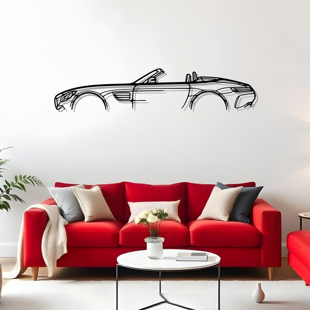 AMG GTC Convertible Man Cave Car Wall Art, Metal Silhouette Decoration ...