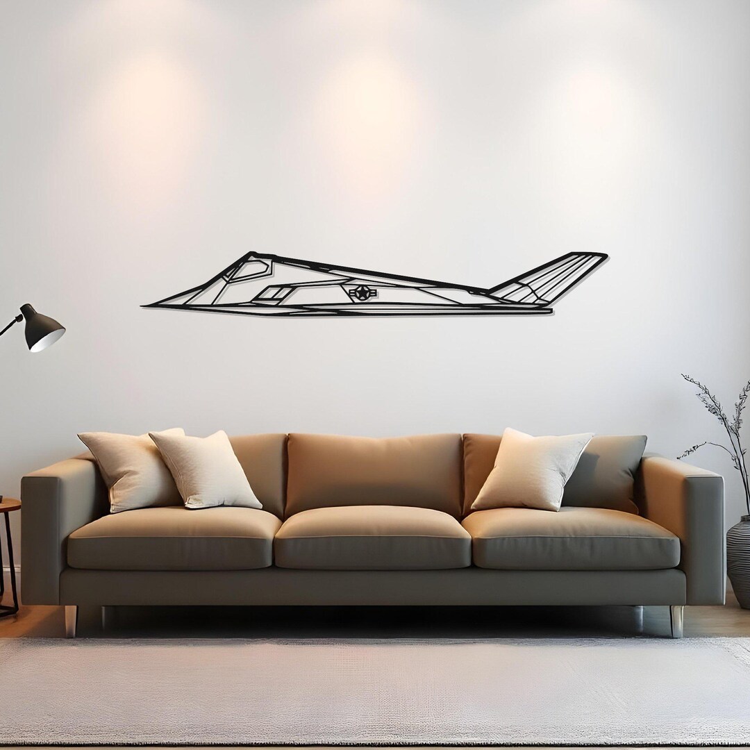F-117 Nighthawk Airplane Silhouette Wall Art for Office or Hangar Gift ...