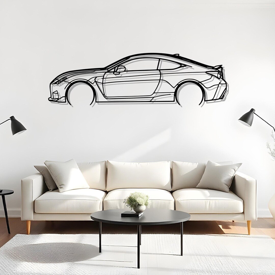 RC F Detailed Driver Room Car Wall Decor, Metal Silhouette for Auto ...