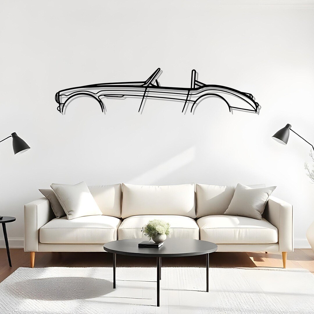 Healey 3000 1960 Garage Wall Art for Performance Lovers, Car Silhouette ...