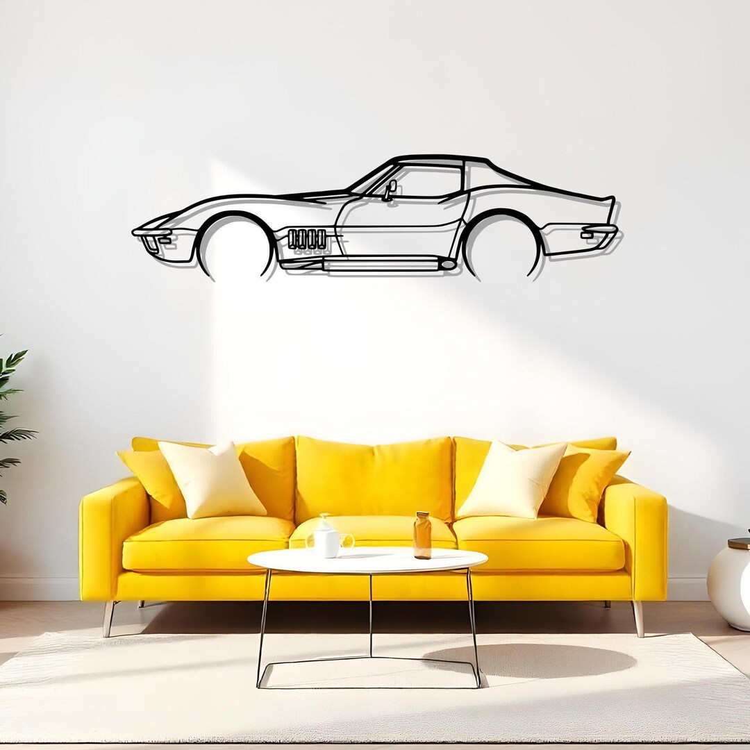 Corvette C3 Stingray 1969 Detailed Bold Garage Wall Art for Auto Lovers ...