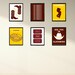 Set of 6 Custom Rowan University Prints, Yellow, Brown, Digital ...