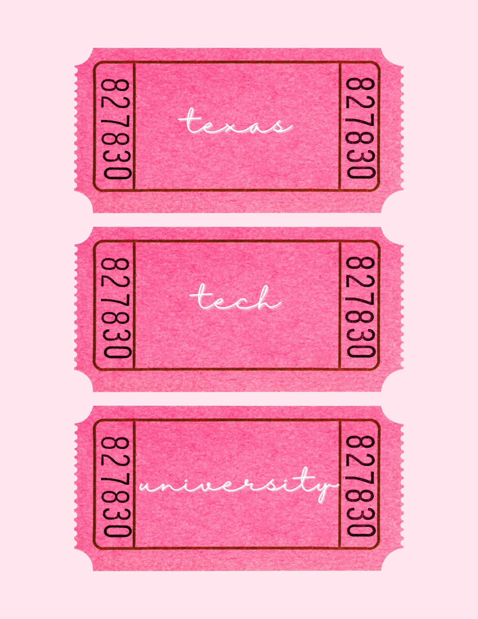 Custom Texas Tech University Print, Tickets, Pink Shades, TTU, Preppy ...