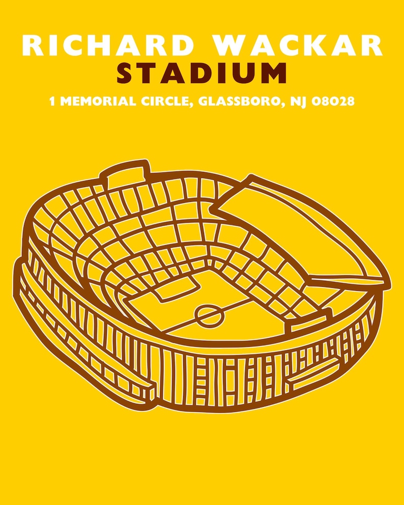 Set of 6 Custom Rowan University Prints, Yellow, Brown, Digital ...