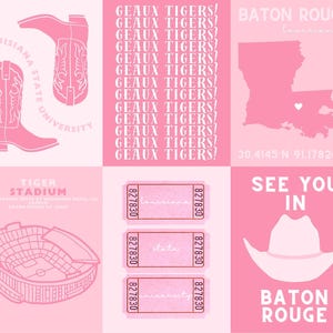Set of 6 Custom, Louisiana State University, College Prints, Digital ...