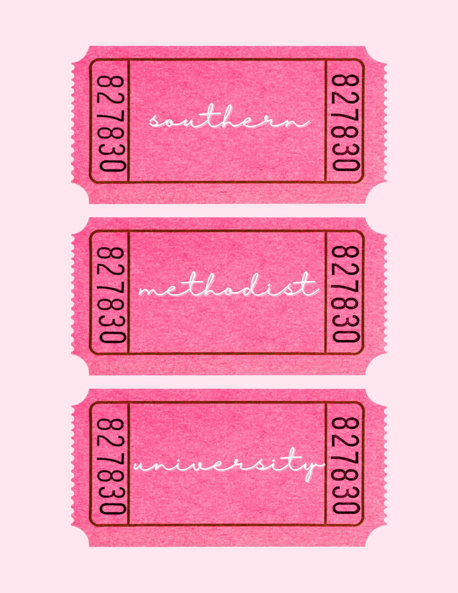 Set of 6 Custom, Southern Methodist University, Prints, Digital ...