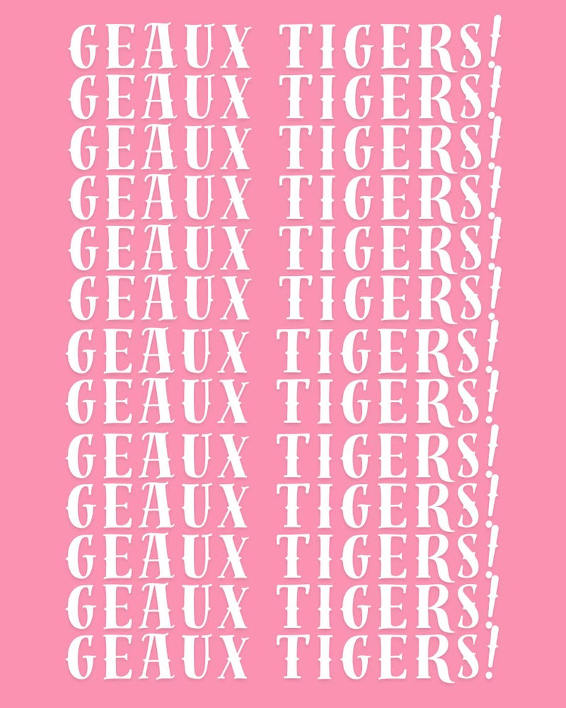 Set of 6 Custom, Louisiana State University, College Prints, Digital ...