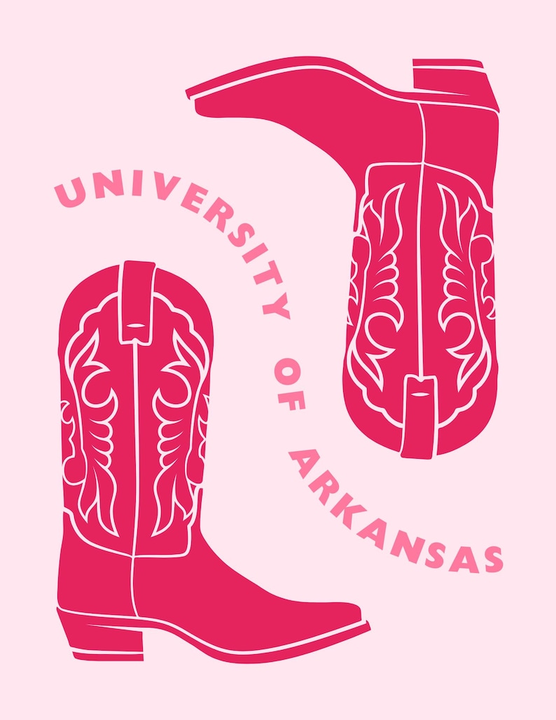 Set of 6 Custom, University of Arkansas, Prints, Digital Downloads ...