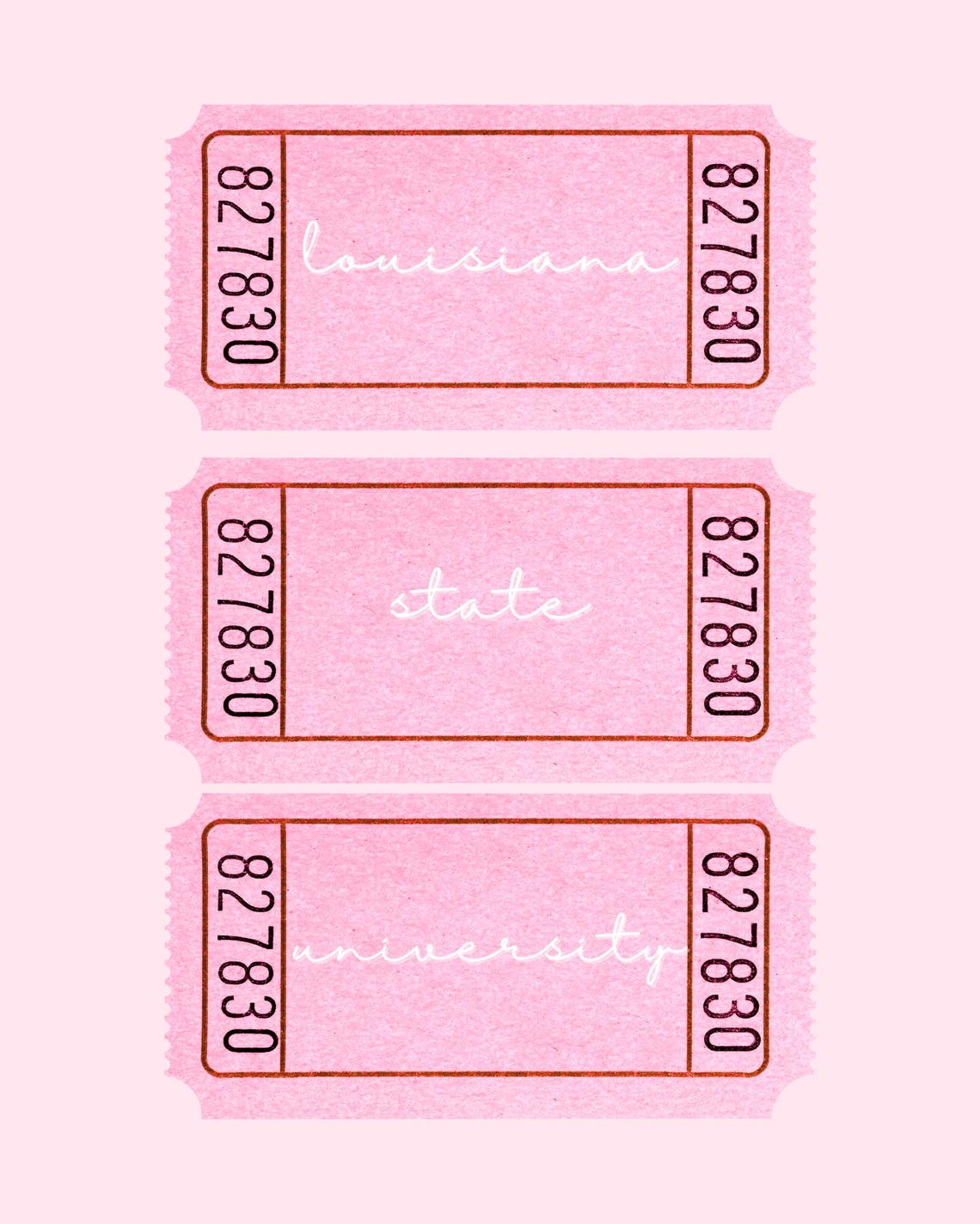 Set of 6 Custom, Louisiana State University, College Prints, Digital ...