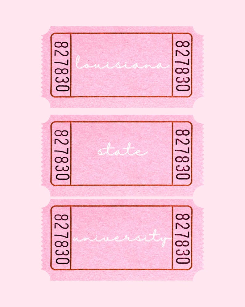 Set of 6 Custom, Louisiana State University, College Prints, Digital ...