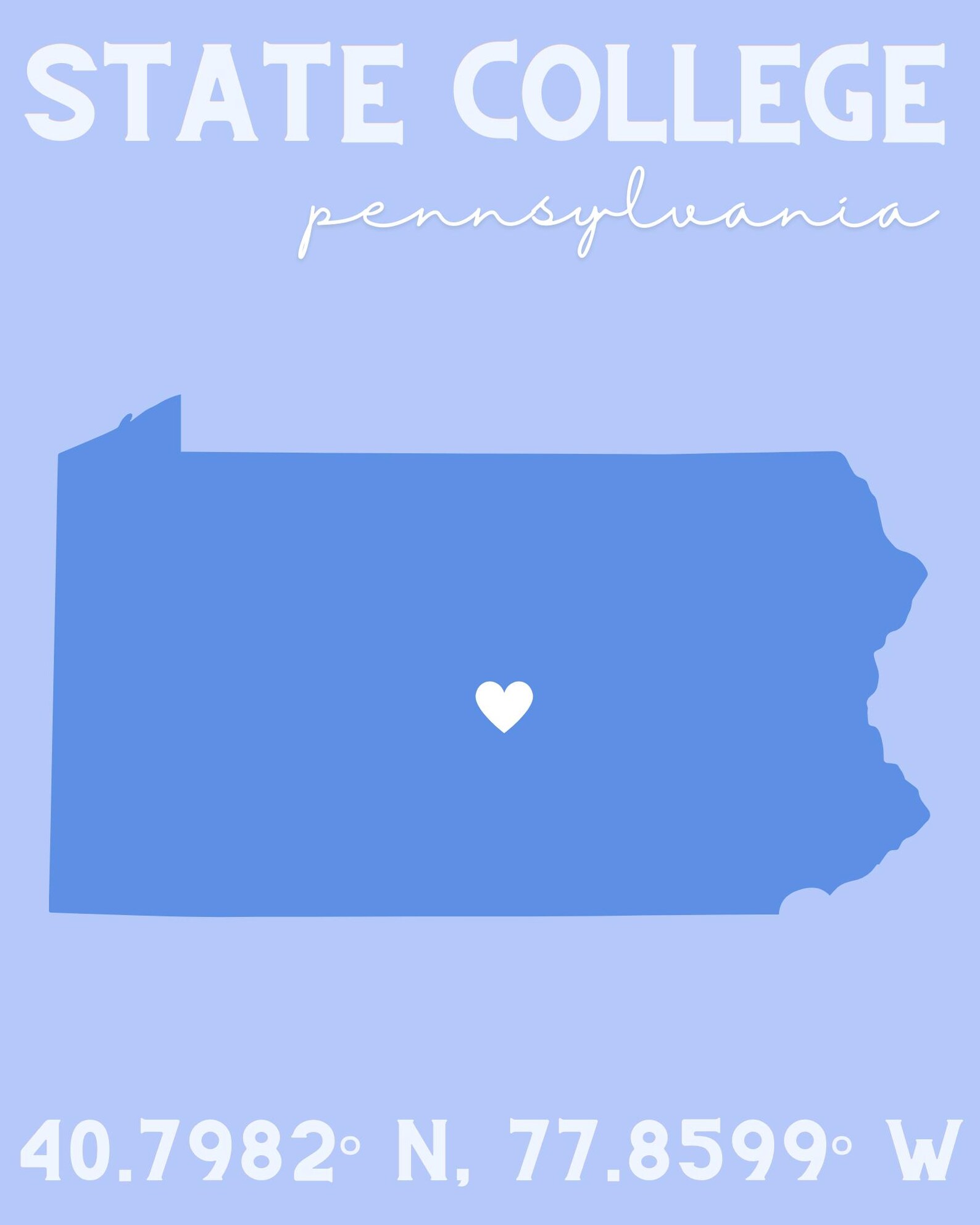 Set of 6 Custom, Penn State University, Prints, Digital Downloads, Dorm ...