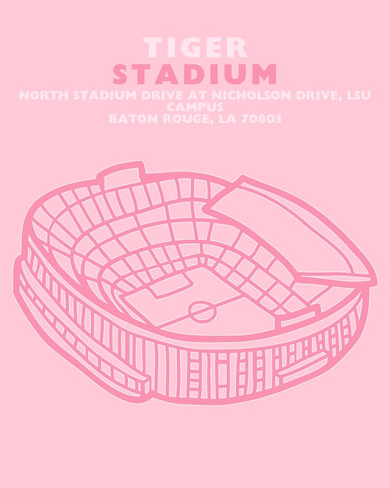Set of 6 Custom, Louisiana State University, College Prints, Digital ...