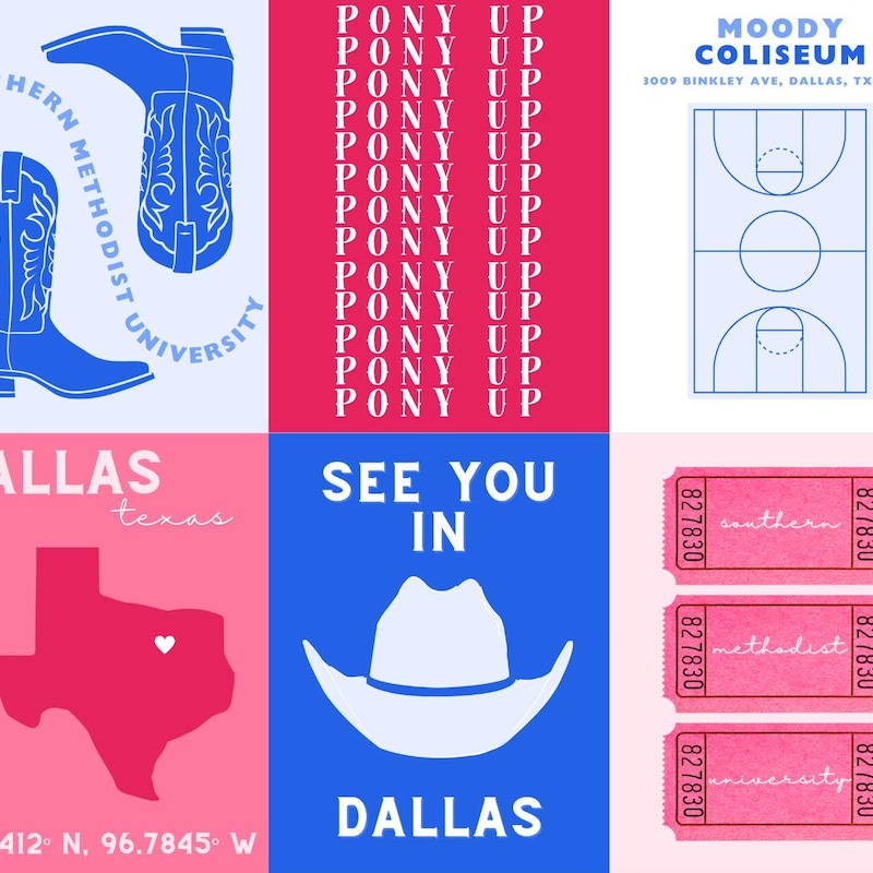 Smu University Prints - Etsy