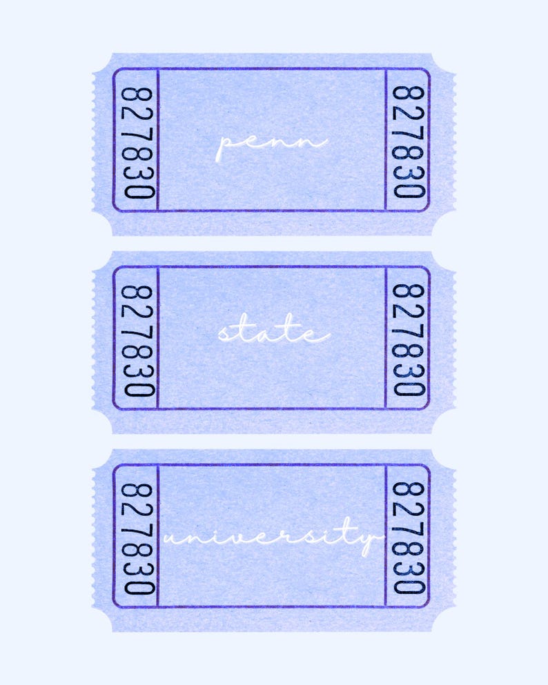 Set of 6 Custom, Penn State University, Prints, Digital Downloads, Dorm ...