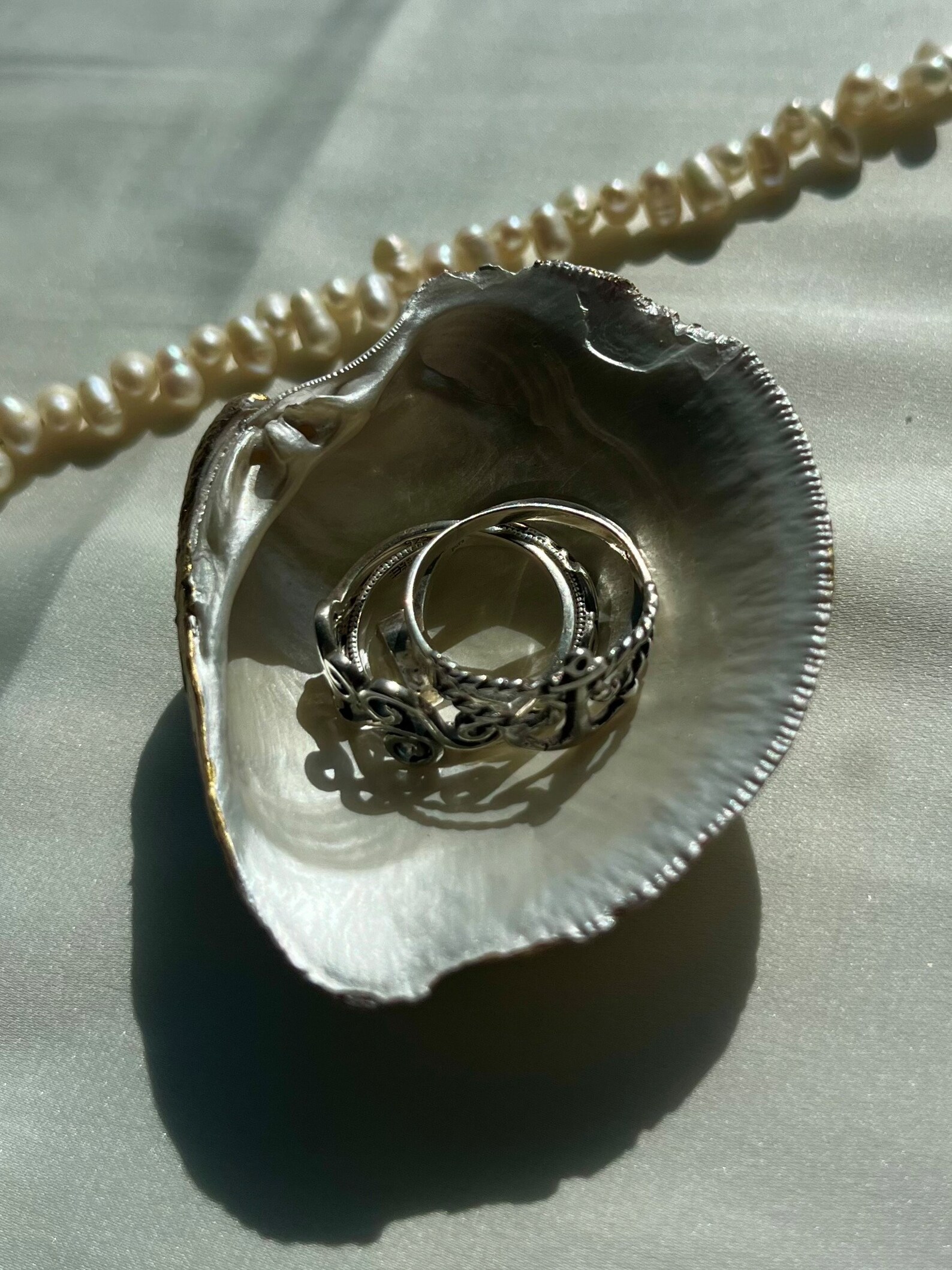 Clam Shell Ring Dish- Trinket Tray- Real Seashell- Hand Painted ...