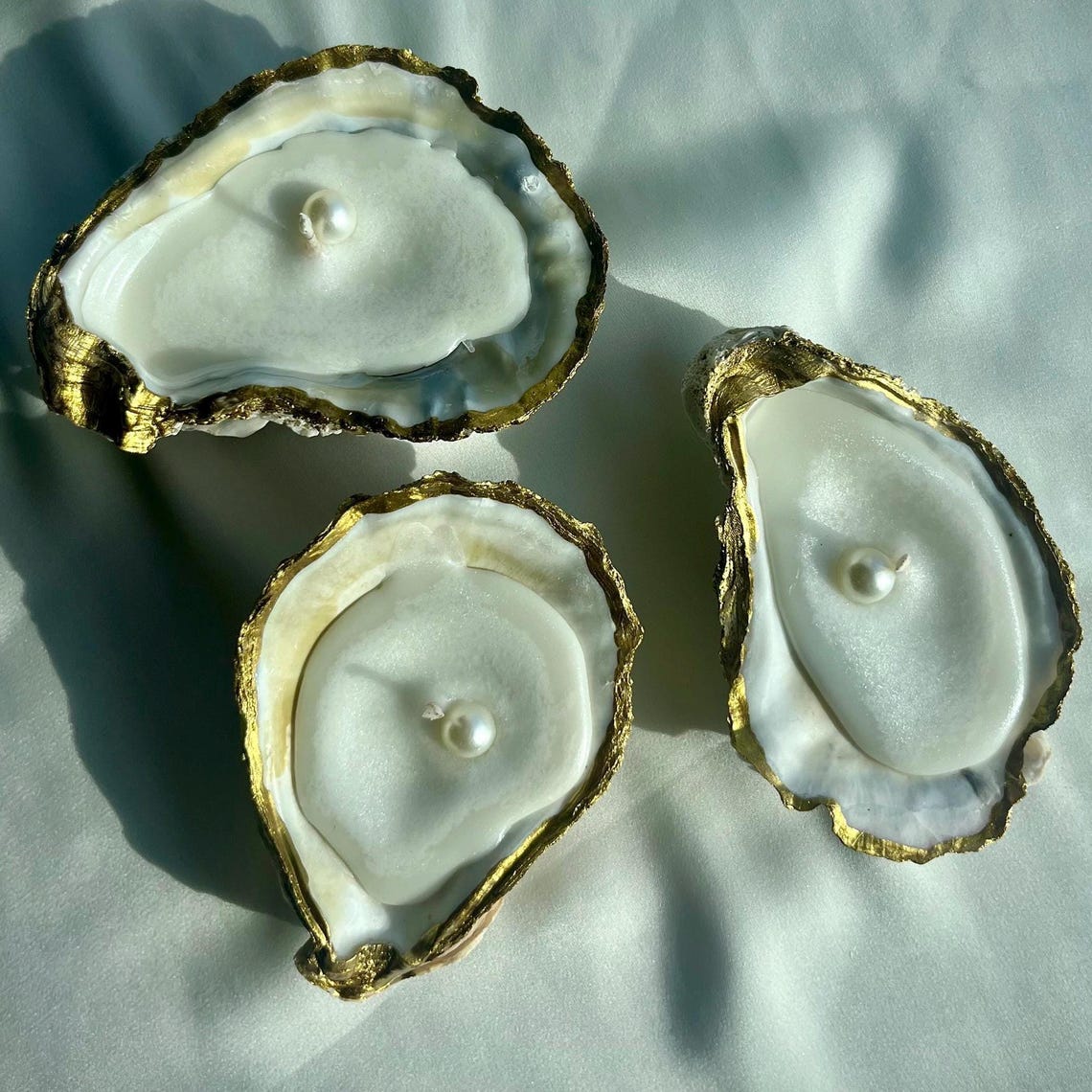 Hand Poured Oyster Shell Candle- Soy Wax- Coconut Scented- Wedding ...
