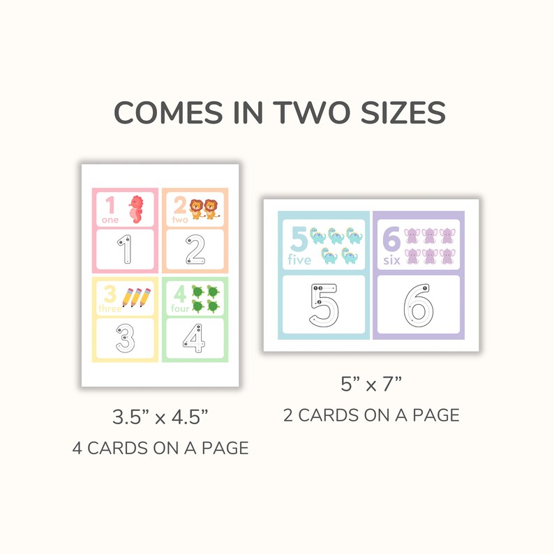 Number Flashcards Preschool Counting Flash Cards Printable Number Cards ...