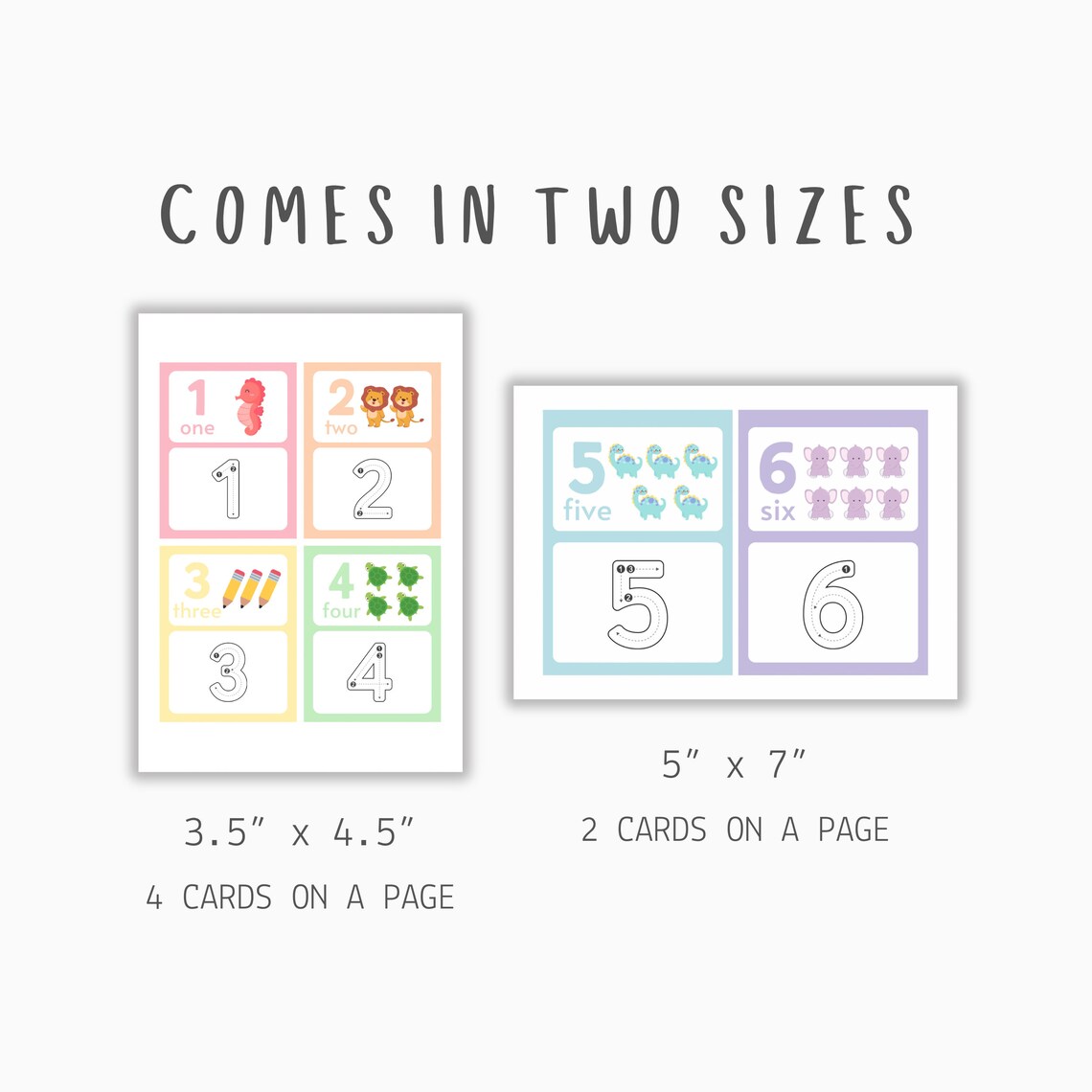 Number Flashcards Preschool Counting Flash Cards Printable Number Cards ...