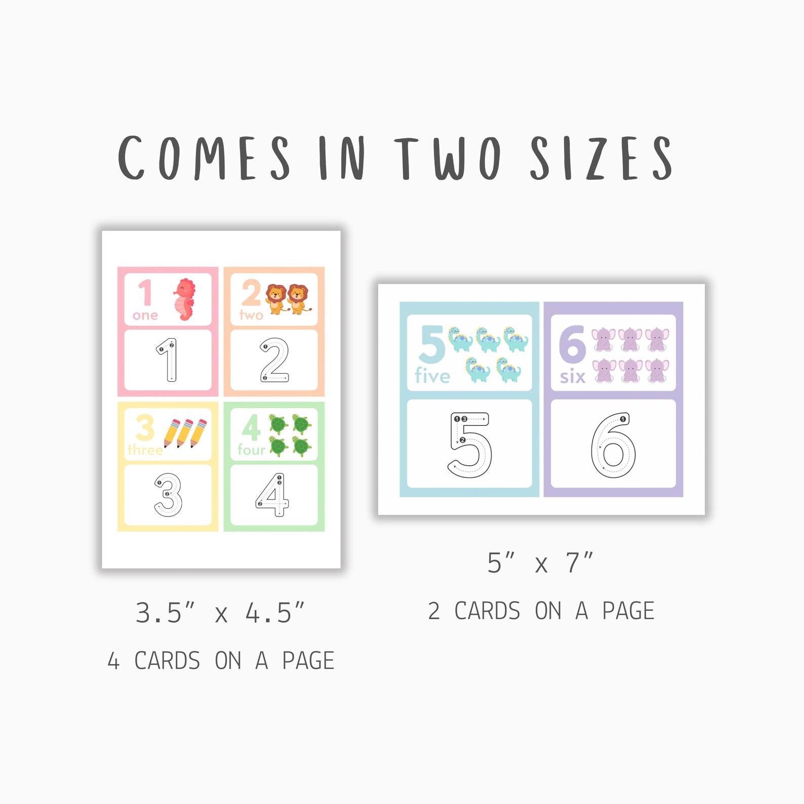 Number Flashcards Preschool Counting Flash Cards Printable Number Cards ...