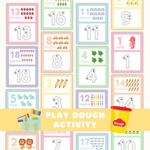 Number Flashcards Preschool Counting Flash Cards Printable Number Cards ...