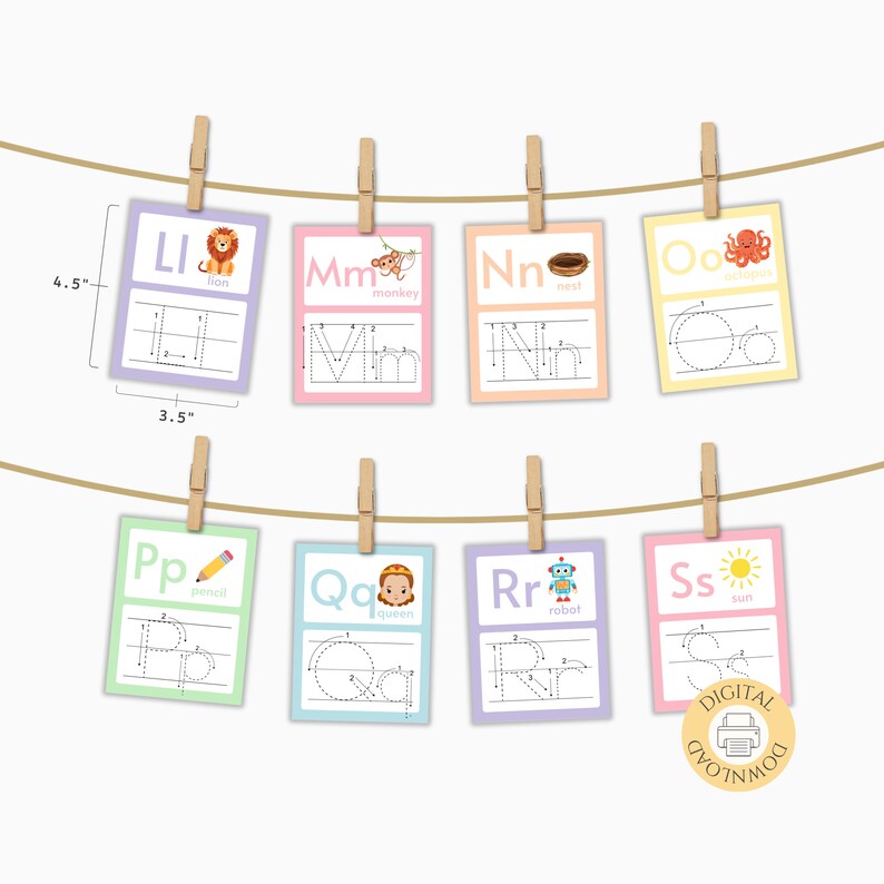 Alphabet Tracing Cards Printable ABC Cards 26 Alphabet Flashcards ...