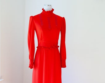 High Neck Red Dress - Etsy