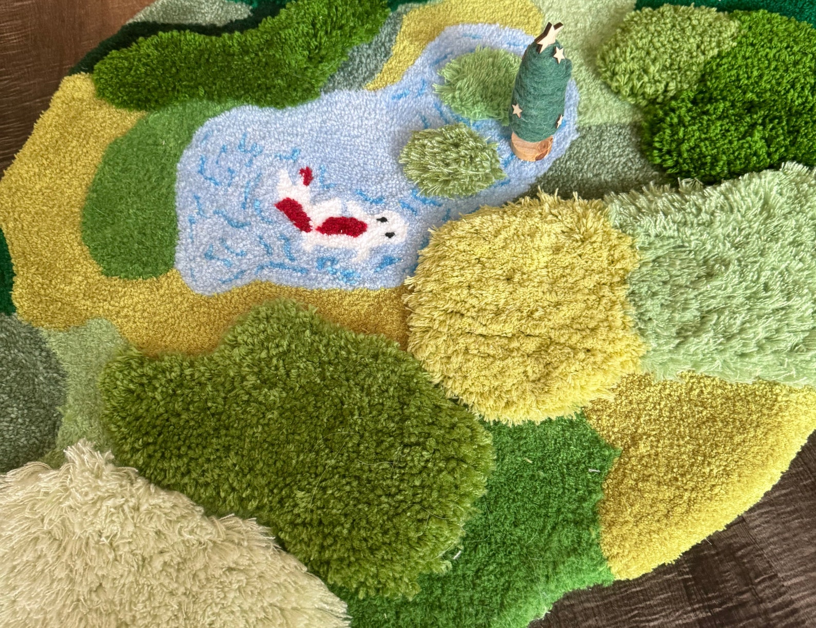 Handmade Moss Rug Custom Moss Rug 3D Hand Tufted Moss Rug Koi Rug for ...