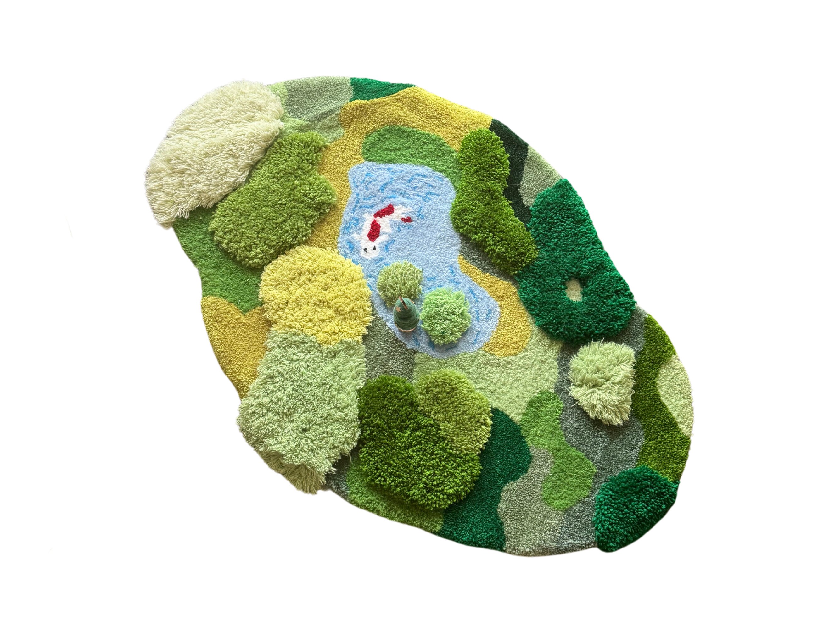 Handmade Moss Rug Custom Moss Rug 3D Hand Tufted Moss Rug Koi Rug for ...
