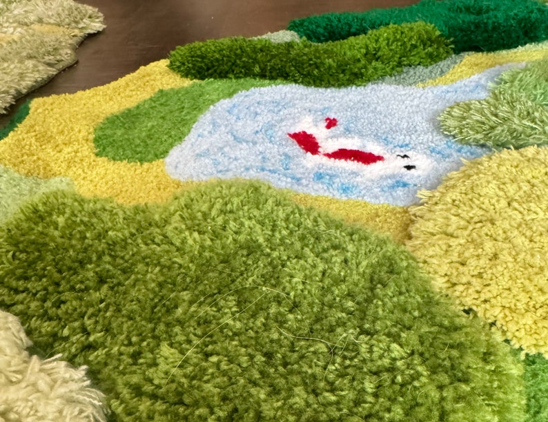 Handmade Moss Rug Custom Moss Rug 3D Hand Tufted Moss Rug Koi Rug for ...