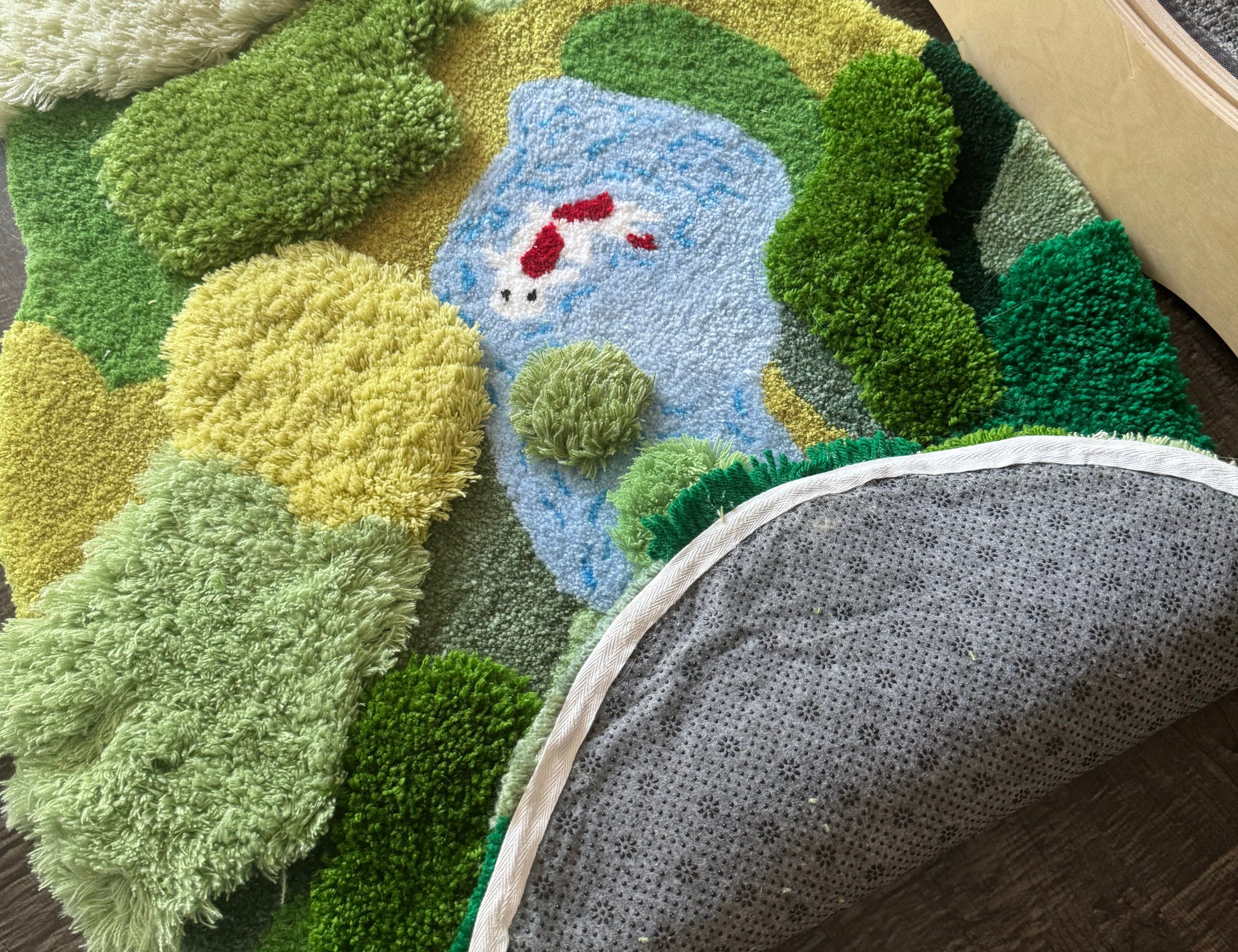 Handmade Moss Rug Custom Moss Rug 3D Hand Tufted Moss Rug Koi Rug for ...