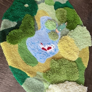 Handmade Moss Rug Custom Moss Rug 3D Hand Tufted Moss Rug Koi Rug for ...