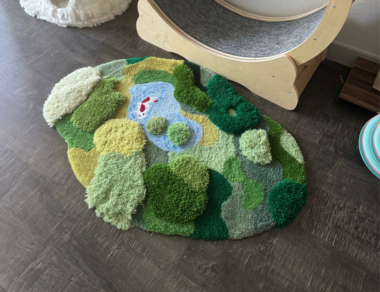 Handmade Moss Rug Custom Moss Rug 3D Hand Tufted Moss Rug Koi Rug for ...