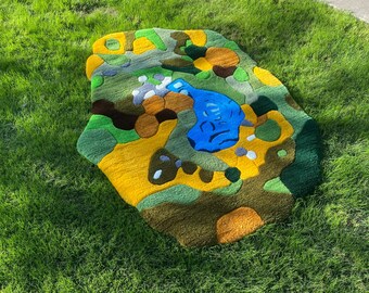 Handmade Moss Rug Custom Moss Rug 3D Hand Tufted Moss Rug Koi Rug for ...