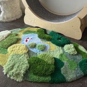 Handmade Moss Rug Custom Moss Rug 3D Hand Tufted Moss Rug Koi Rug for ...