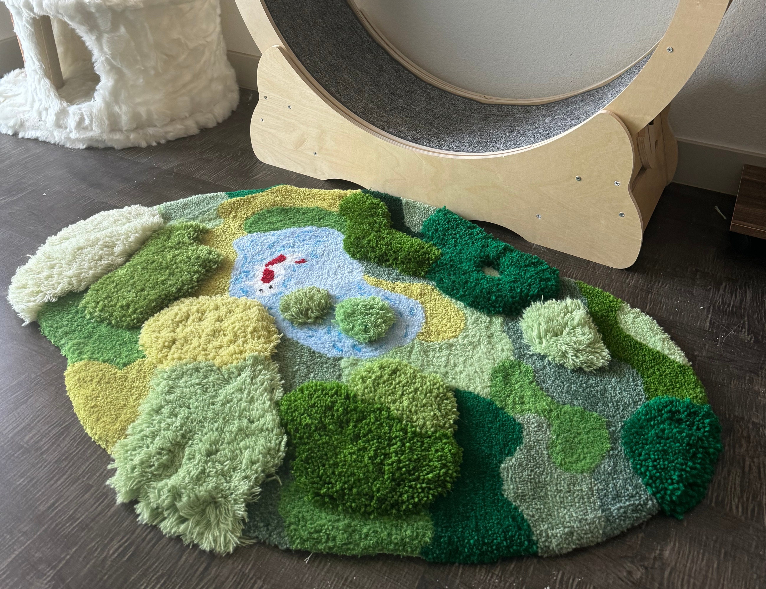 Handmade Moss Rug Custom Moss Rug 3D Hand Tufted Moss Rug Koi Rug for ...