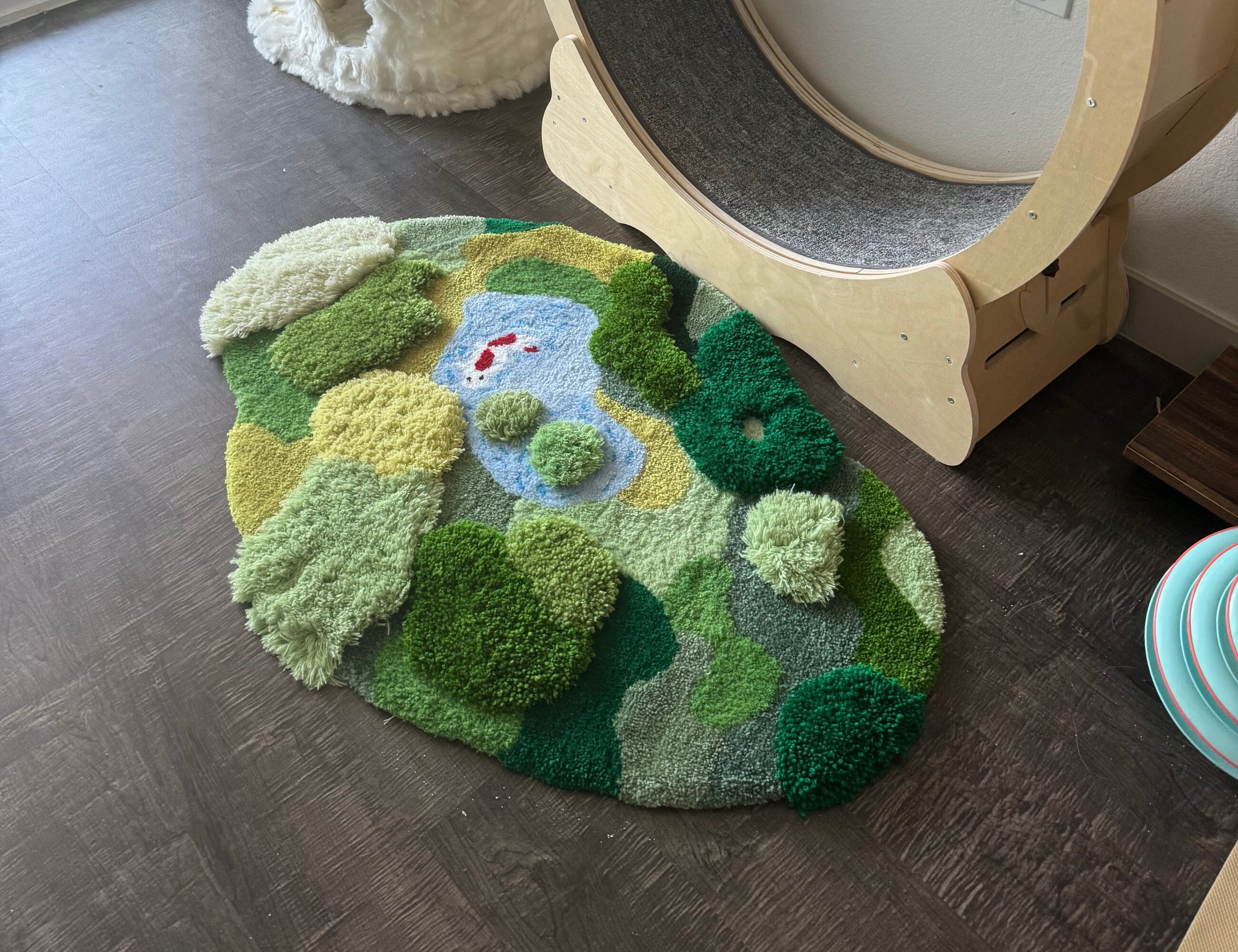Handmade Moss Rug Custom Moss Rug 3D Hand Tufted Moss Rug Koi Rug for ...