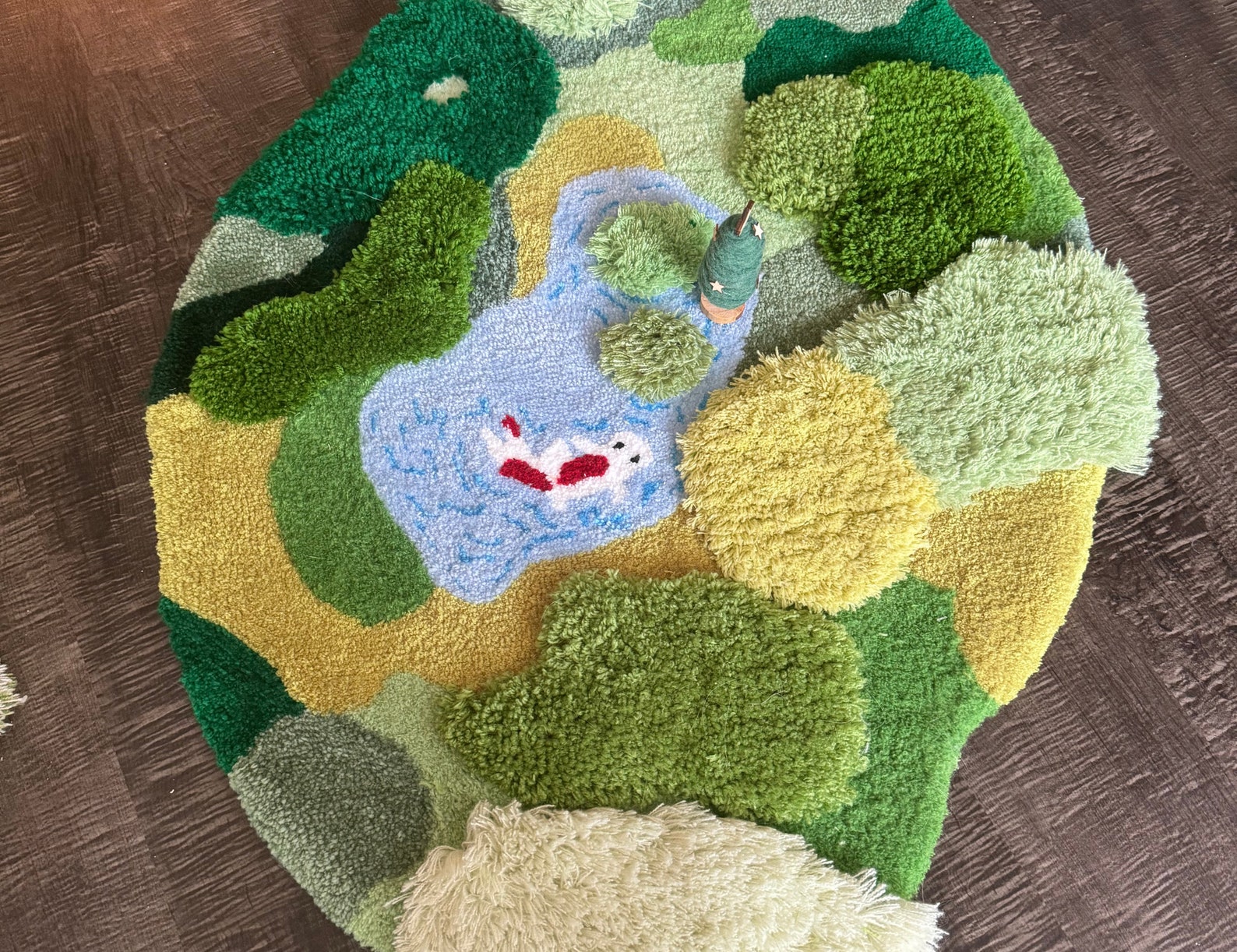Handmade Moss Rug Custom Moss Rug 3D Hand Tufted Moss Rug Koi Rug for ...