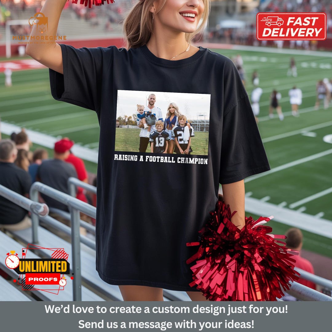 Custom Football Photo Shirt, Comfort Colors Your Photo Shirt, Bootleg ...