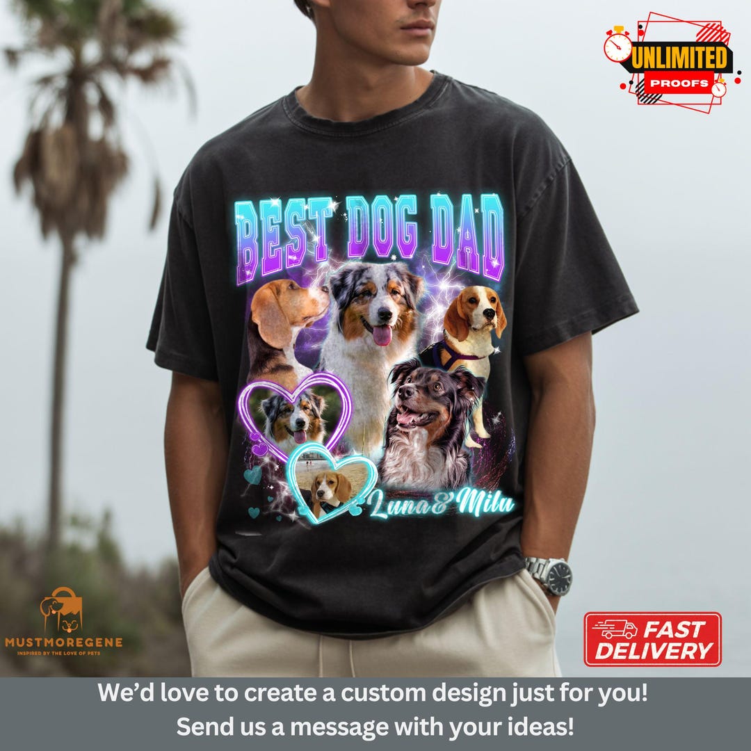Personalized Dog Shirts for Men, Shirts for Dog Lovers, 2 Dogs ...