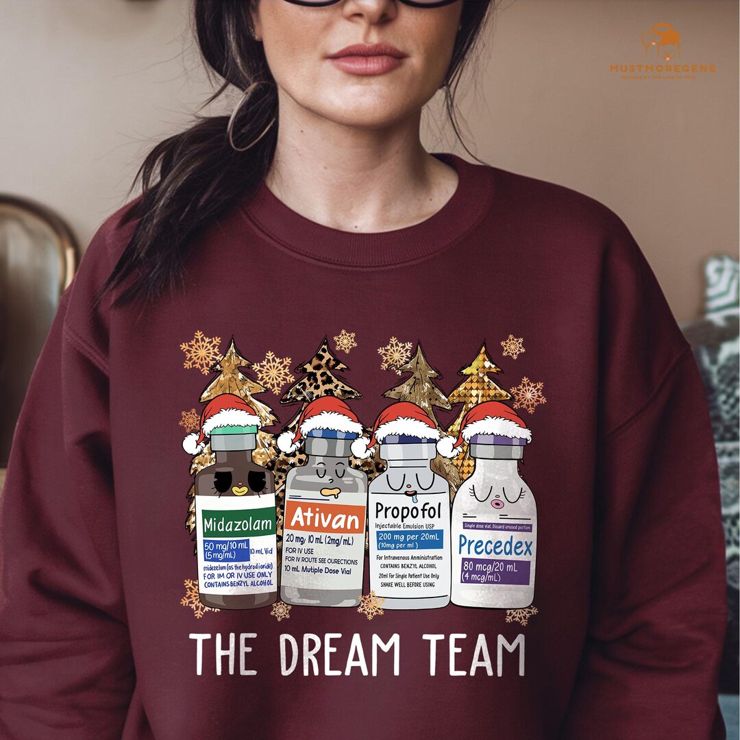 Dream Team Medical Christmas Shirt, Christmas Tree Nurse Sweatshirt ...