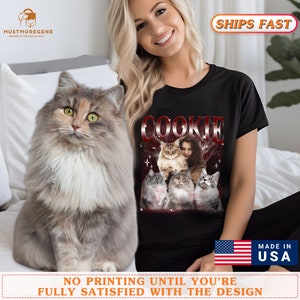 Custom Cat Photo Shirt, Bootleg Rap Tee, Personalized Pet Sweatshirt ...