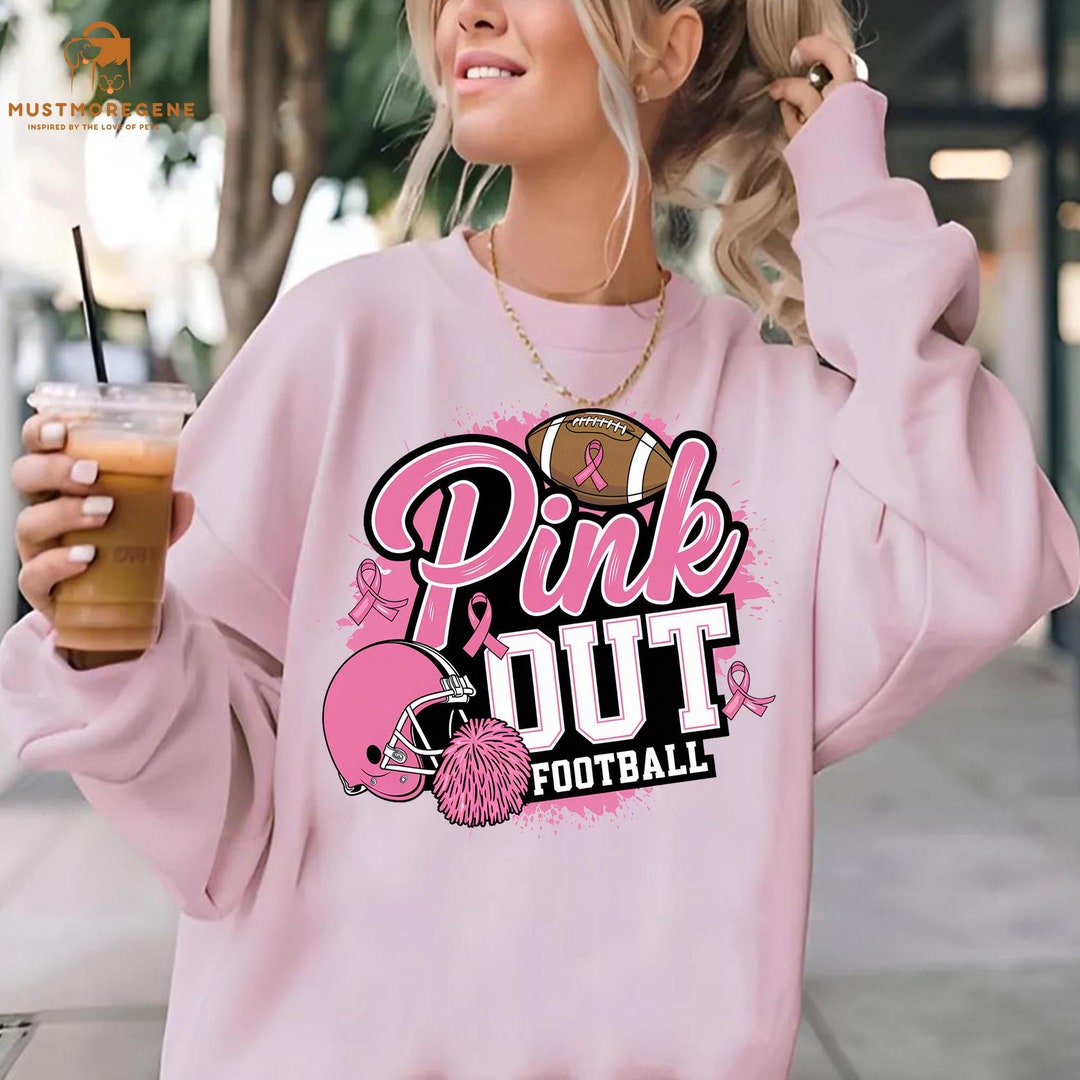 Tackle Breast Cancer Football Shirt, Football Pink Ribbon Sweatshirt ...