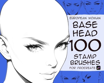 219 Base Head Stamp Brushes for Procreate, Procreate Woman Base Head ...